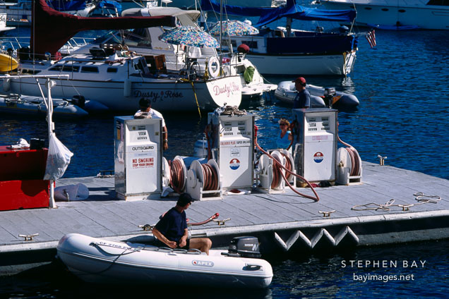 Photo: Gas station for boats. Avalon, Catalina Island, California.