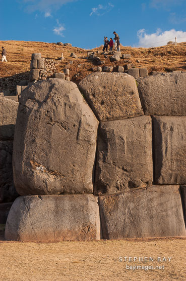 Photo: Huge stone blocks forming a wall. Sacsayhuaman. Peru.